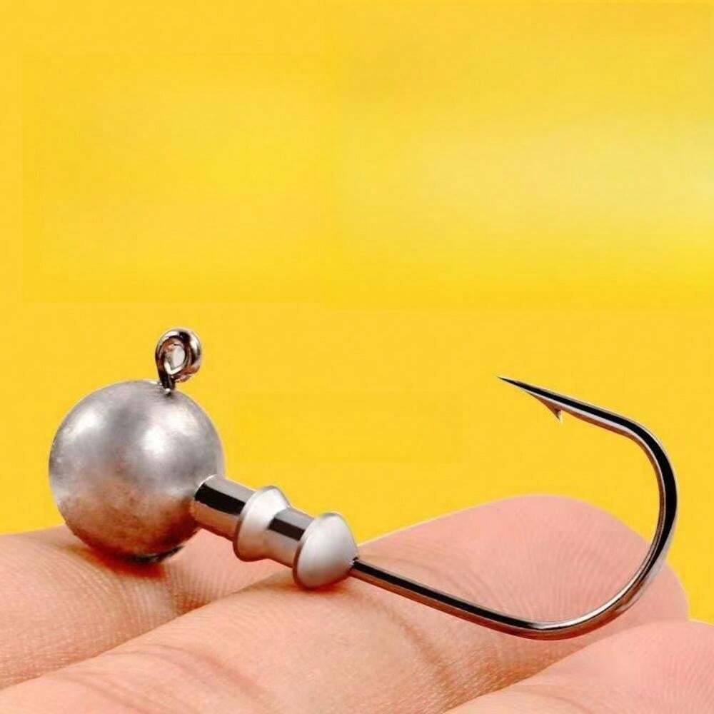 50pcs Enhanced Lead Head Hook Lure With Blood Groove, Anti Snagging ...