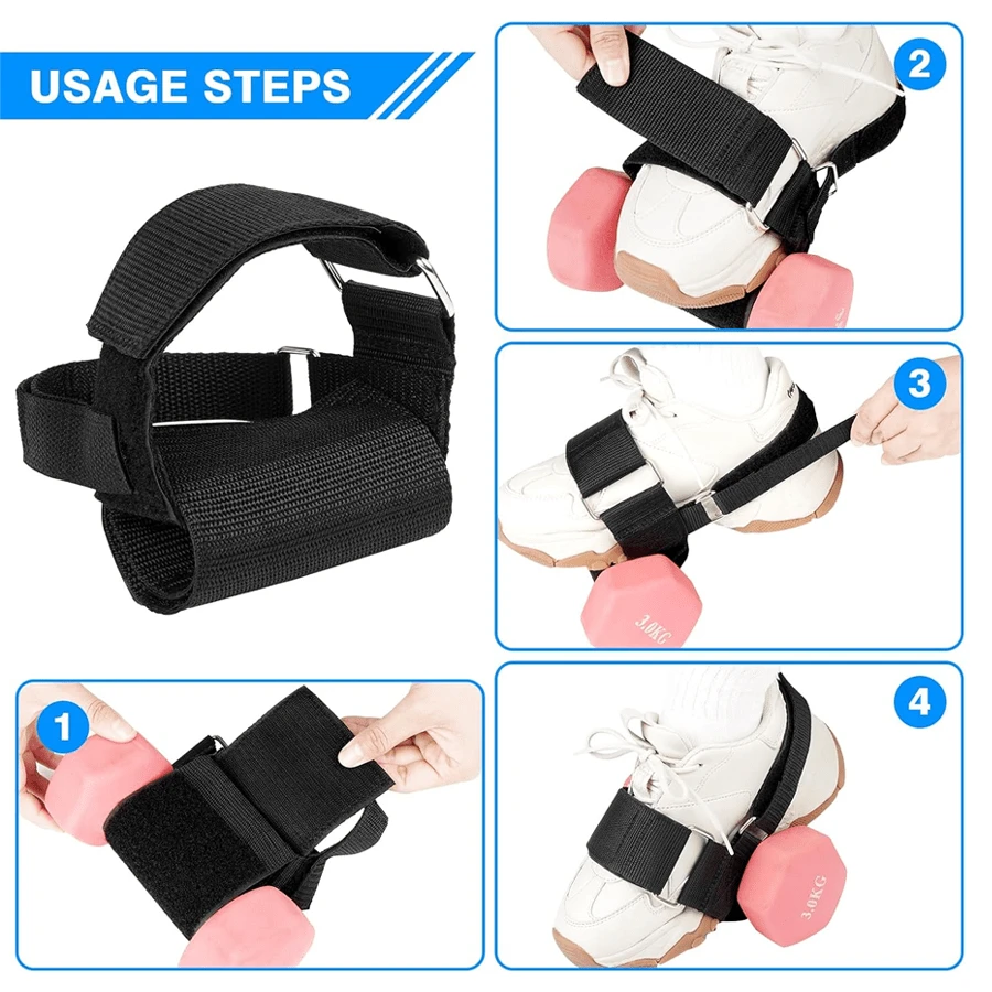 1Pack Adjustable Dumbbell Lifting Strap, Ankle Weightlifting Strap For ...