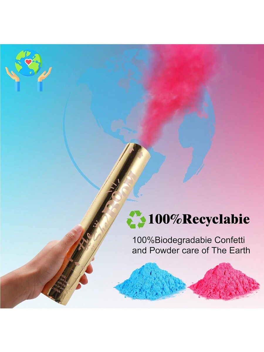 Gender Reveal Powder Cannon,Smoke Bombs For Gender Reveal Party 100% ...