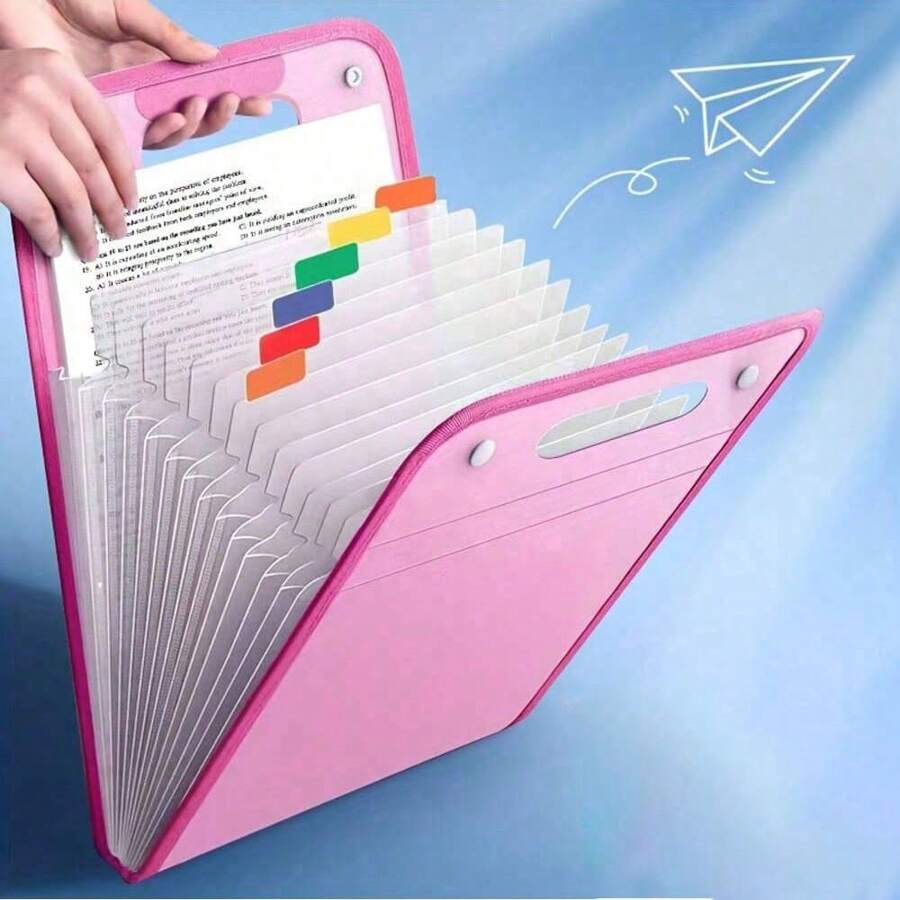 1pc A4 Portable Vertical Handheld Multi-Layer Bag A4 Paper Folder Large ...