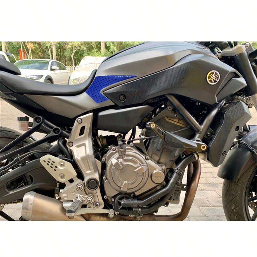 2PCS Gray Tank Traction Side Pad Gas Knee Grip Protector For MT07 2013 ...