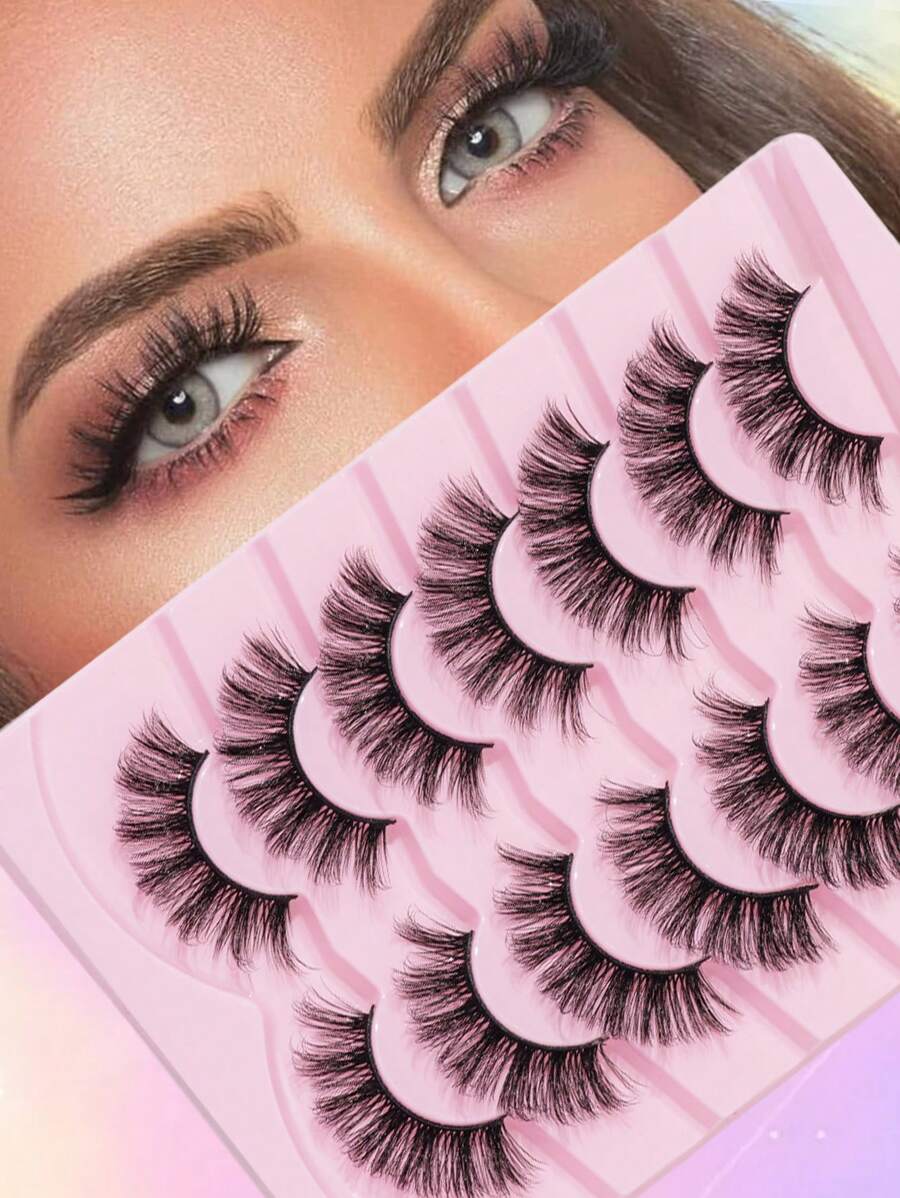 7 Pairs 3D Thick Crossed Dramatic Fish Tail Style Cartoon Exaggerated ...