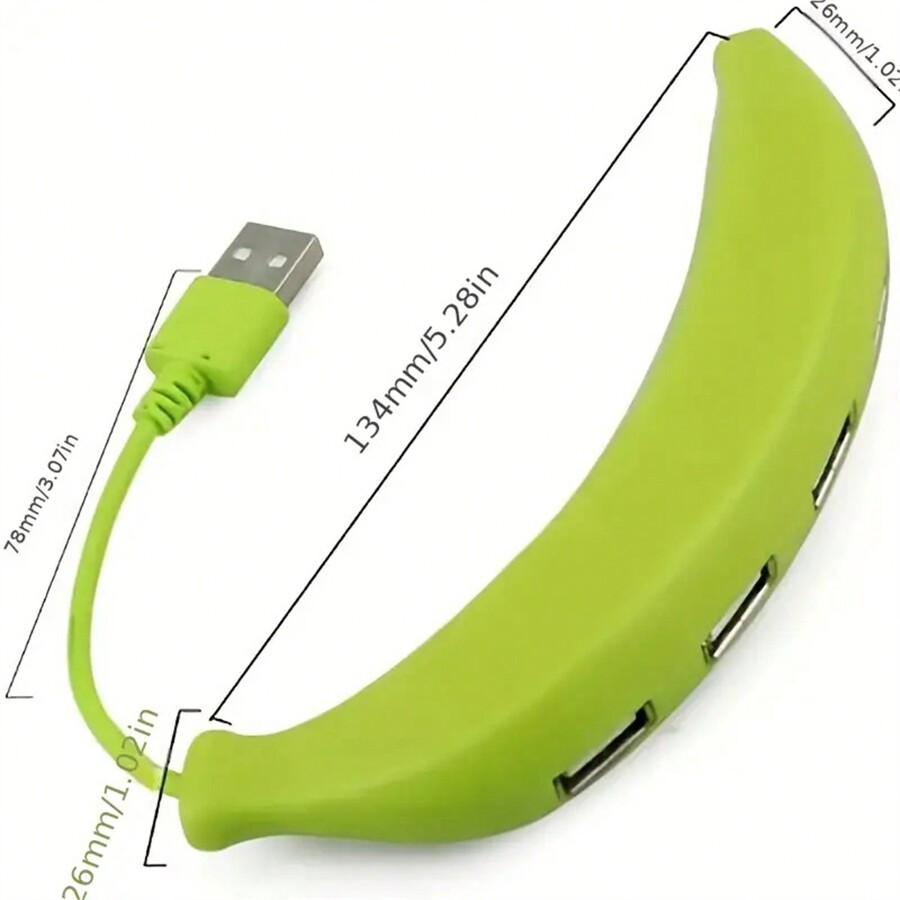 1 Piece Fun Banana USB 2.0 Hub, 4-Port USB Hub USB Splitter, USB ...