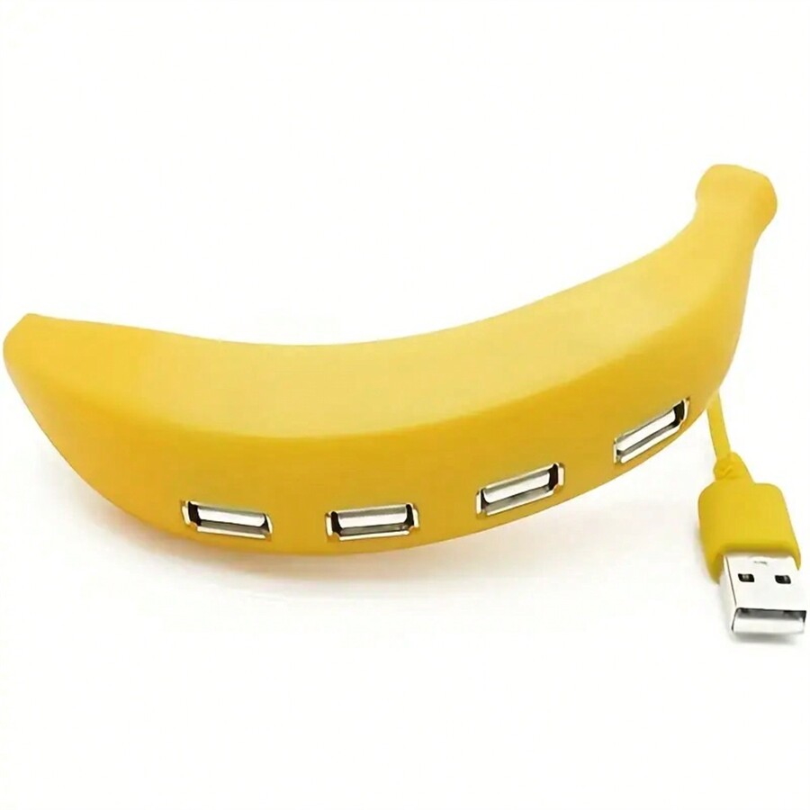 1 Piece Fun Banana USB 2.0 Hub, 4-Port USB Hub USB Splitter, USB ...