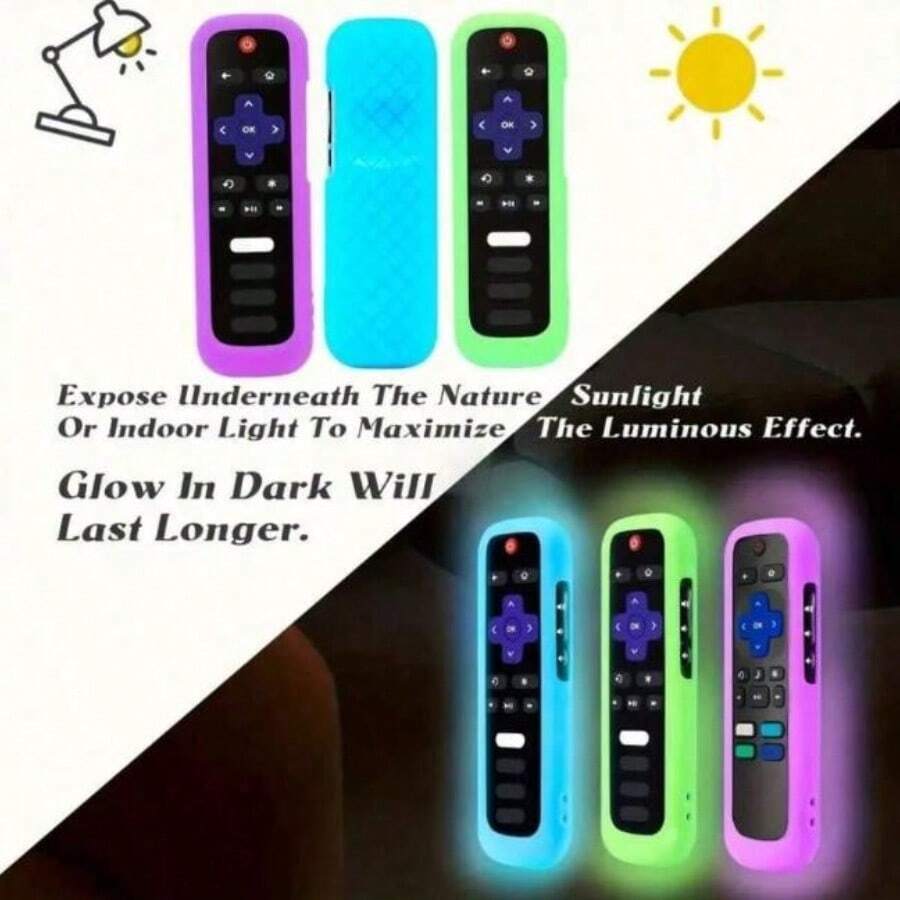 Silicone Remote Control Protective Cover, Compatible With Roku TV ...