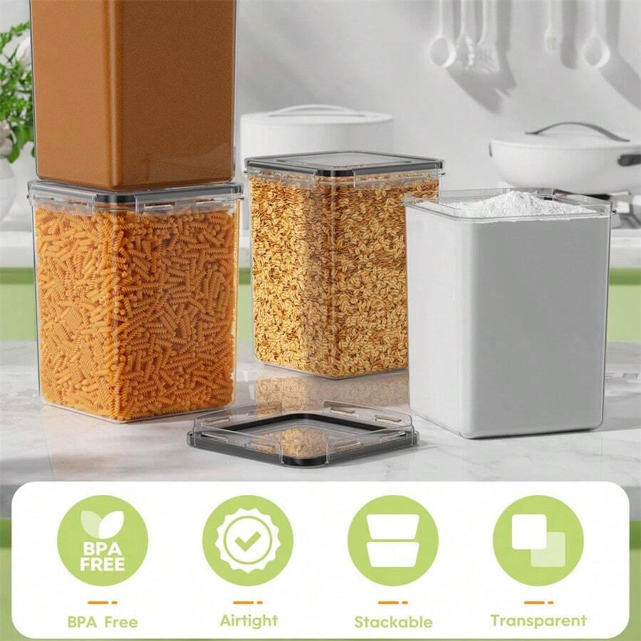 5.4L/183oz Large Food Storage Containers With Lids Airtight, 4 Pack ...