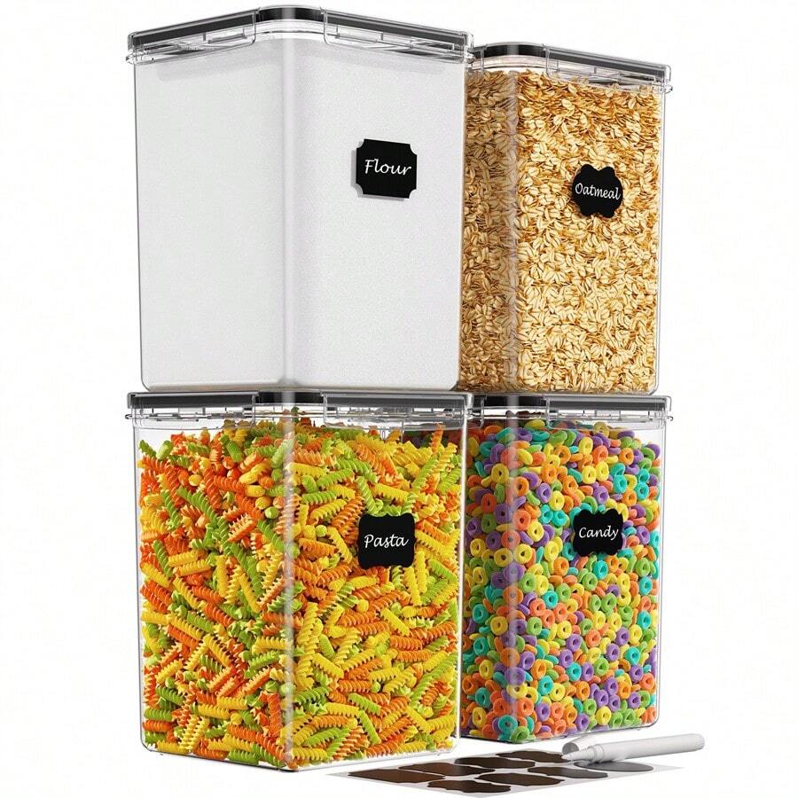 5.4L/183oz Large Food Storage Containers With Lids Airtight, 4 Pack ...