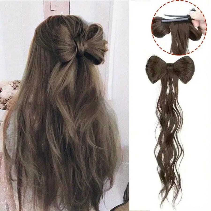 Extensión sintética resistente al calor de la coleta ondulada con medio ...