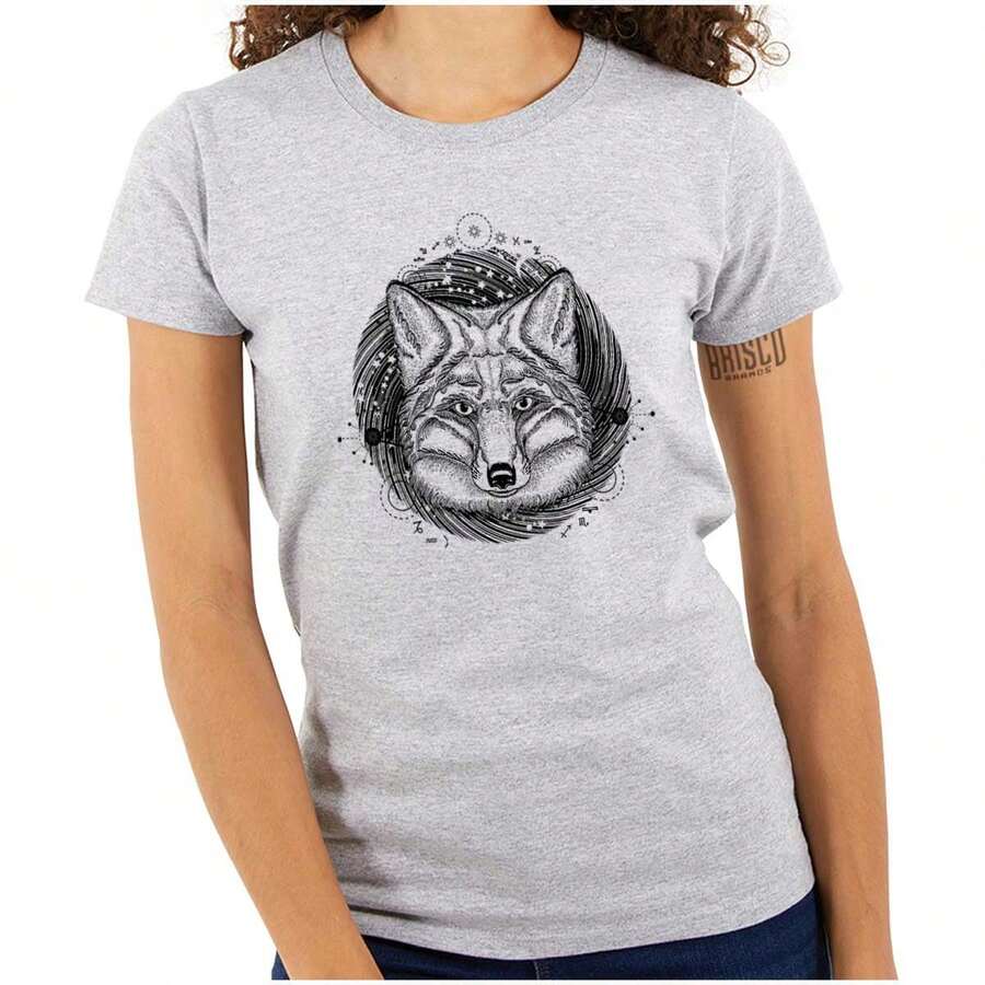 Spirit Wolf Pack Swirl Symbol Animal Womens T Shirt Ladies Tee | SHEIN USA