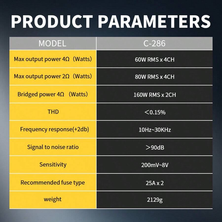 4 Channel AB Class 12V Car Amplifier Vehicle Amplifier 7800W Power ...