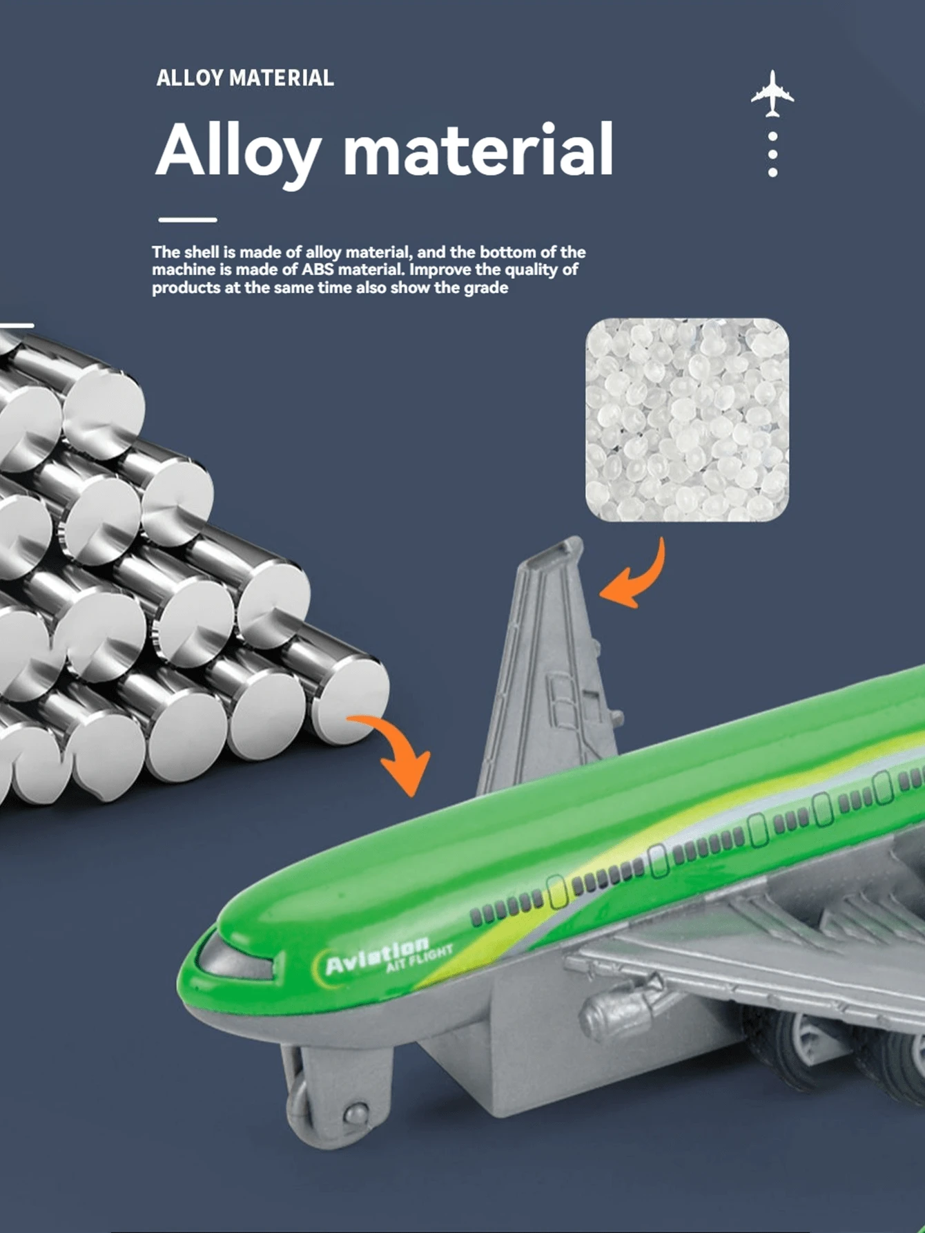 Un modelo de avión simulado de aleación resistente a impactos vendido ...