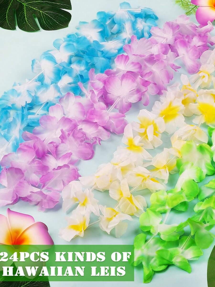 6Pcs/Pack Or 1Pc/Pack Leis For Luau Party, Hawaiian Leis Bulk ...