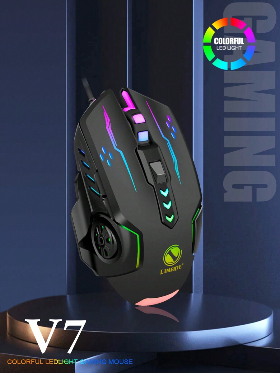 LIMEIDE V7 Mechanical Gaming Wired Mouse With LED Light For Desktop PC ...