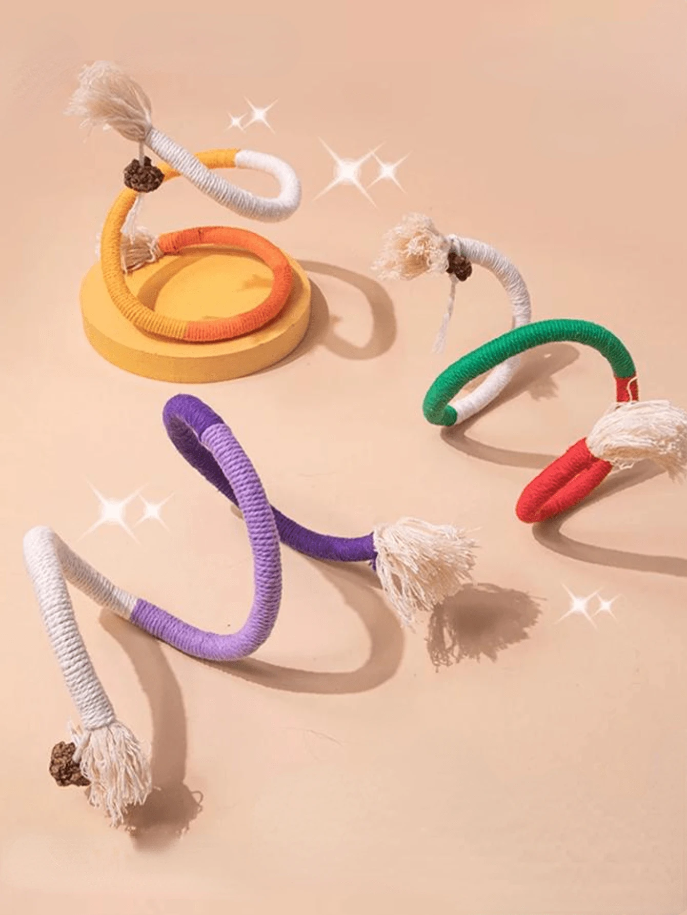 Cat String Toy Interactive Cat Scratcher Cotton Rope Toy Bite-Resistant ...