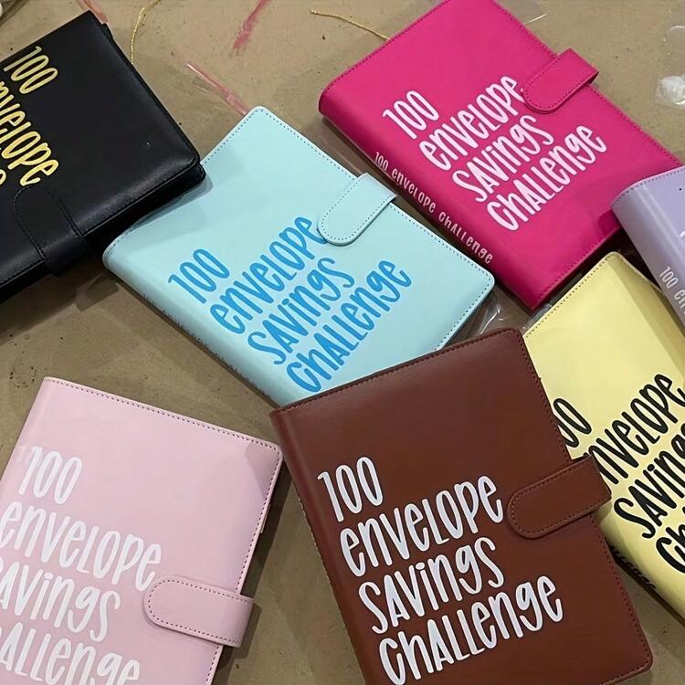 100pcs Envelope Savings Challenge Binder Clips 1pc Budget Binder Clip Savings Challenge Booklet Savings Challenge Notebook Finance Handbook