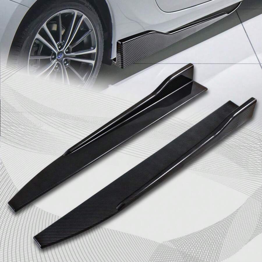 31" X 4" Universal Black Car Side Skirt Rocker Splitters Diffuser ...