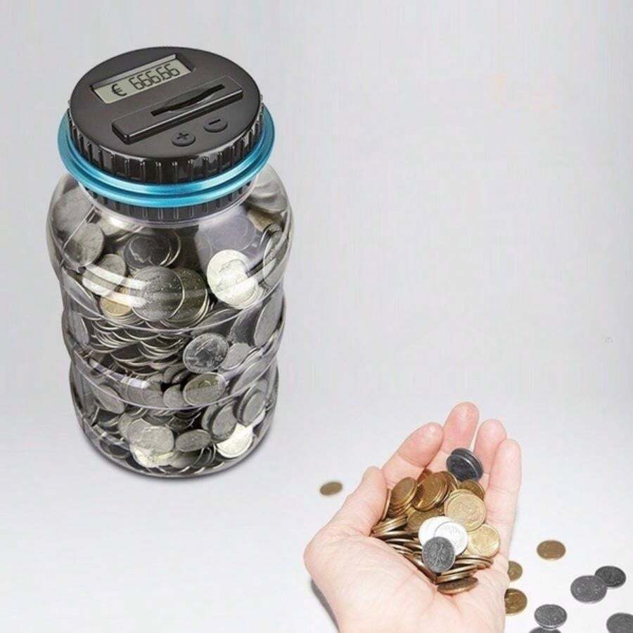 Counting Money Jar For USD, EUR, GBP And AUD Coins And Bills With Large ...