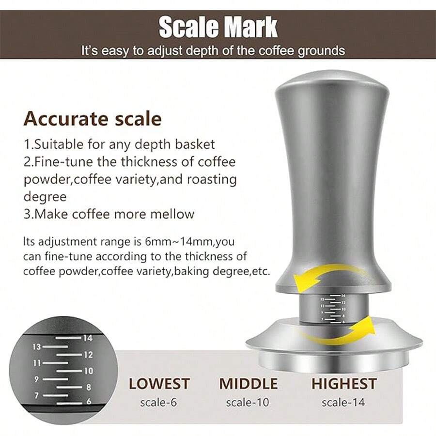 Coffee Tamper With Spring-Loaded Base, Espresso Coffee Tamper Tool With ...