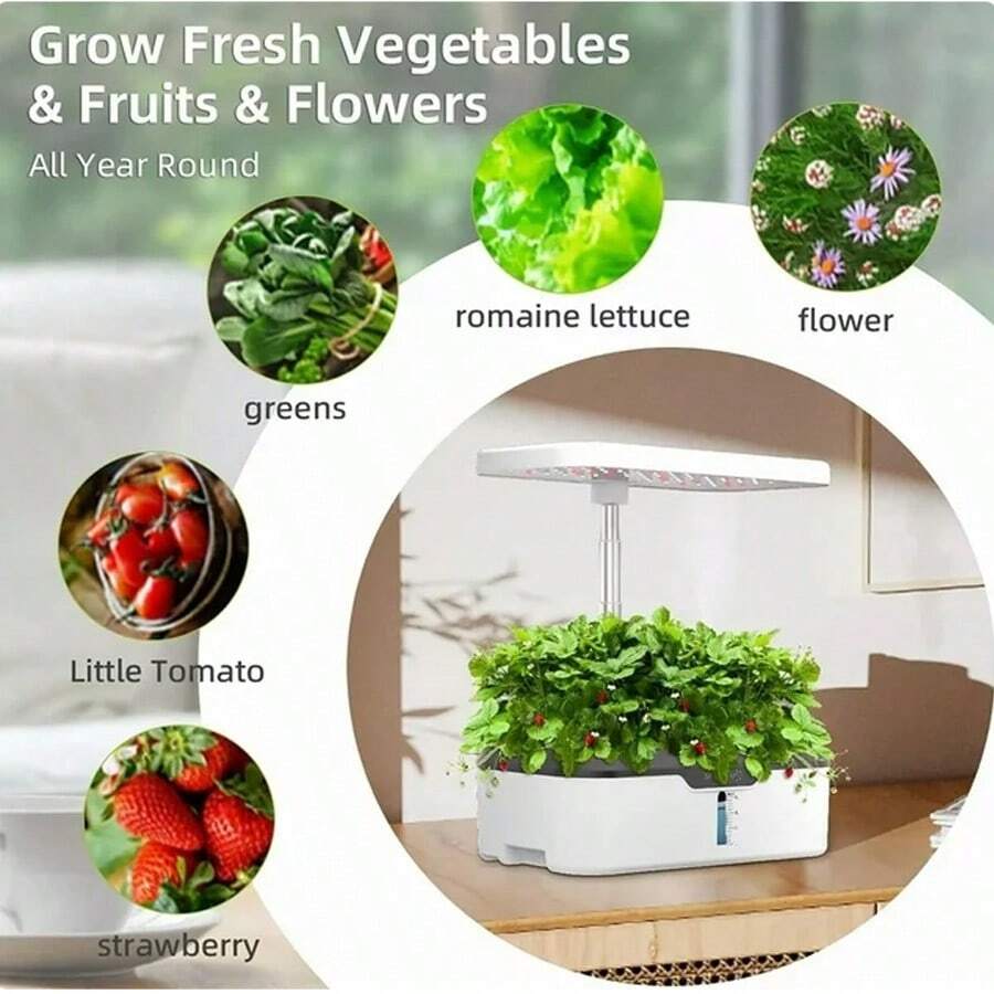 Smart Hydroponics Growing System, 12 Hole Hydroponics Garden Planter ...