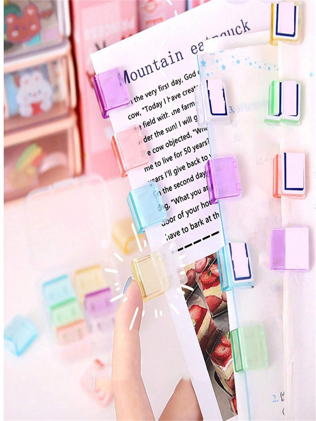 Candy Color Transparent Color Push Clip Receipt Storage Test Paper ...