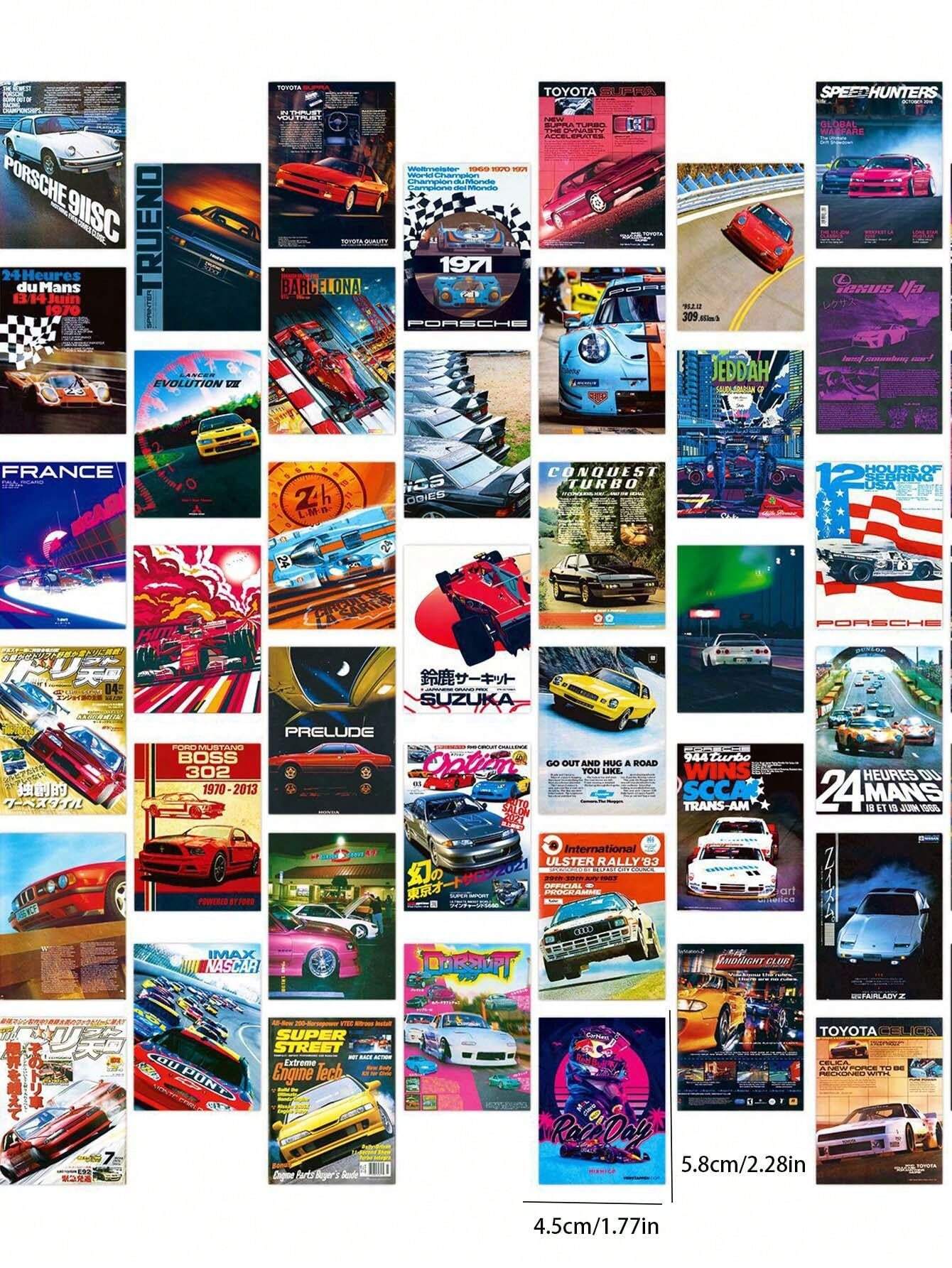 50 JDM Racing Poster Stickers, Can Be Used For Decorating Laptops ...