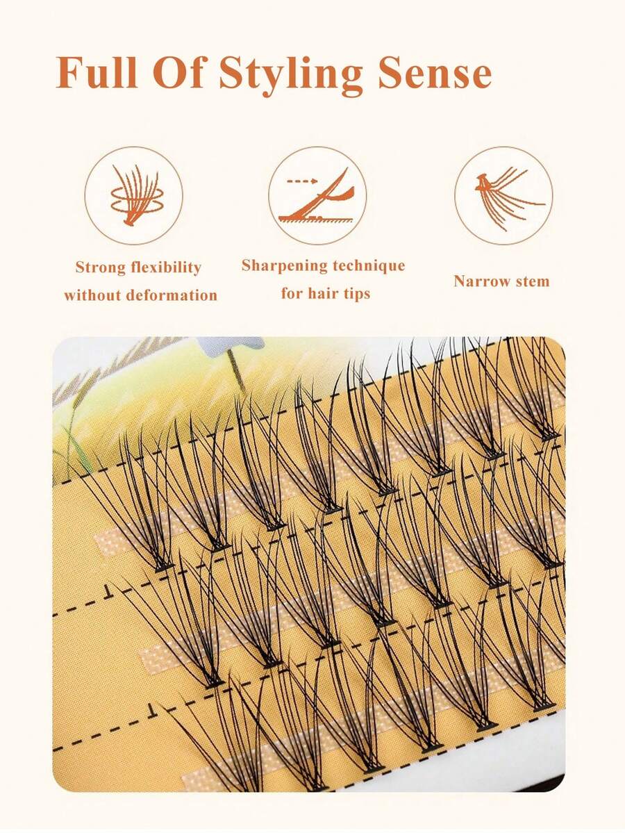 10P 60 Pcs Clusters Individual Eyelashes Cluster Eyelashes D Curl ...