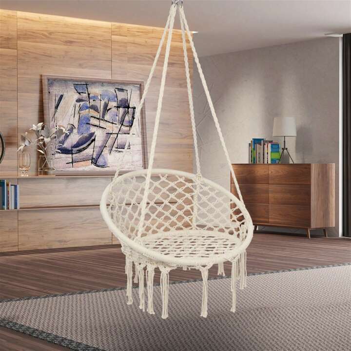 Handmade Woven Hammock Chair Bohemian Swing Chair Hanging Chair For Hammock Stand Balcony Garden SHEIN USA