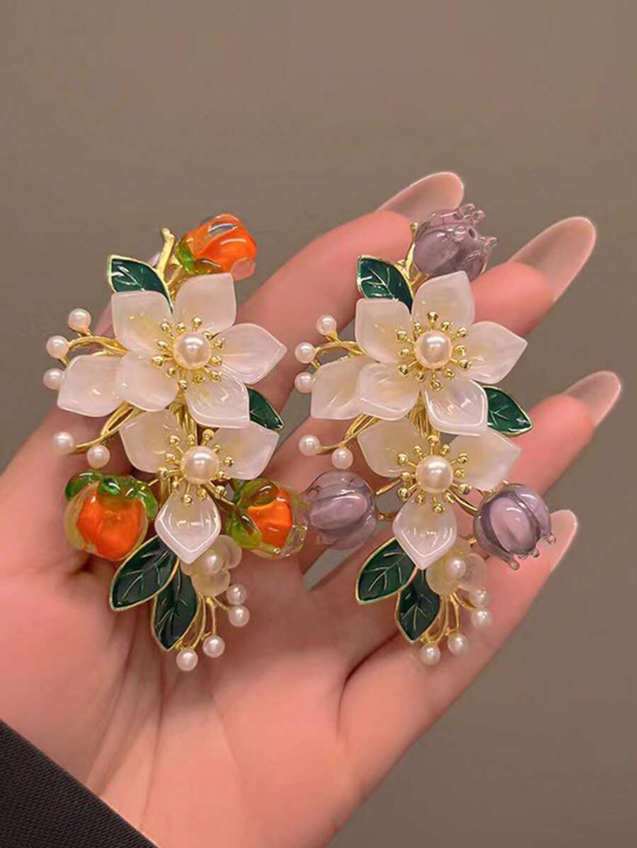 Chinese Traditional Style Hair Clip - Back Head Hairpin With Spring ...