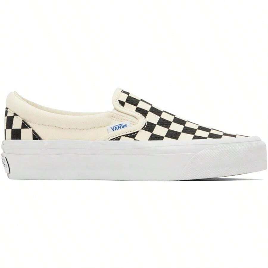 Vans Off-White & Black Slip-On Reissue 98 LX Sneakers | SHEIN USA