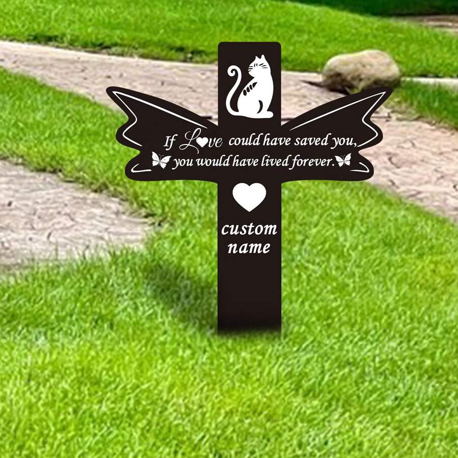 Personalized Name Cat Memorial Graves Markers Cemetery Decorations ...