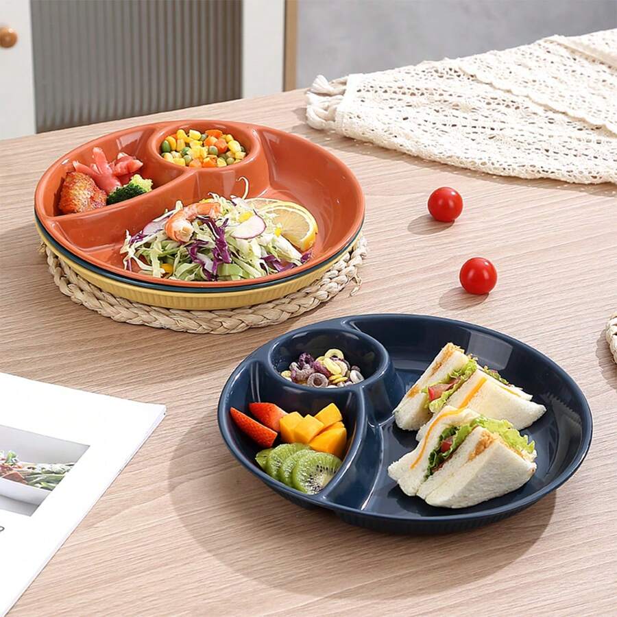4 Pieces Of 10 Inch Wheat Portion Weight Loss Plates, 4-Piece Sturdy ...