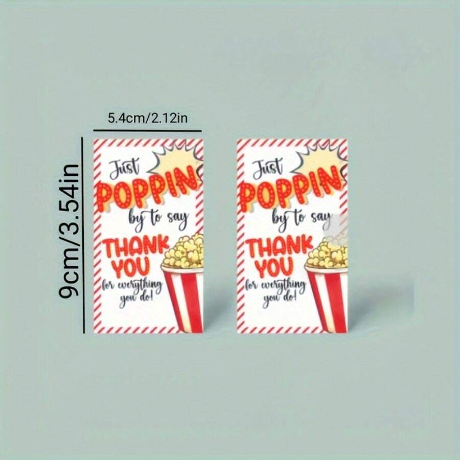 20pcs Popcorn Gift Tags, Popcorn Thank You Tags, Poppin' By Thank You ...