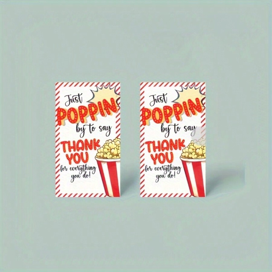 20pcs Popcorn Gift Tags, Popcorn Thank You Tags, Poppin' By Thank You ...