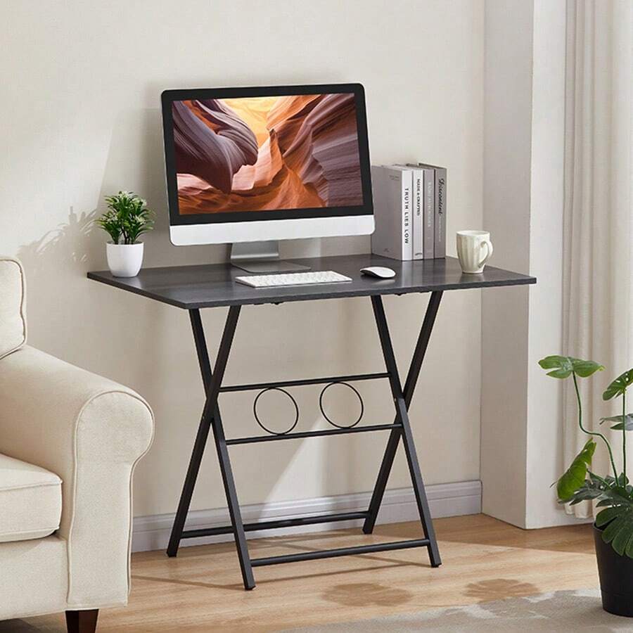 100CM Folding Desk No Assembly Required, Foldable Computer Desk For ...