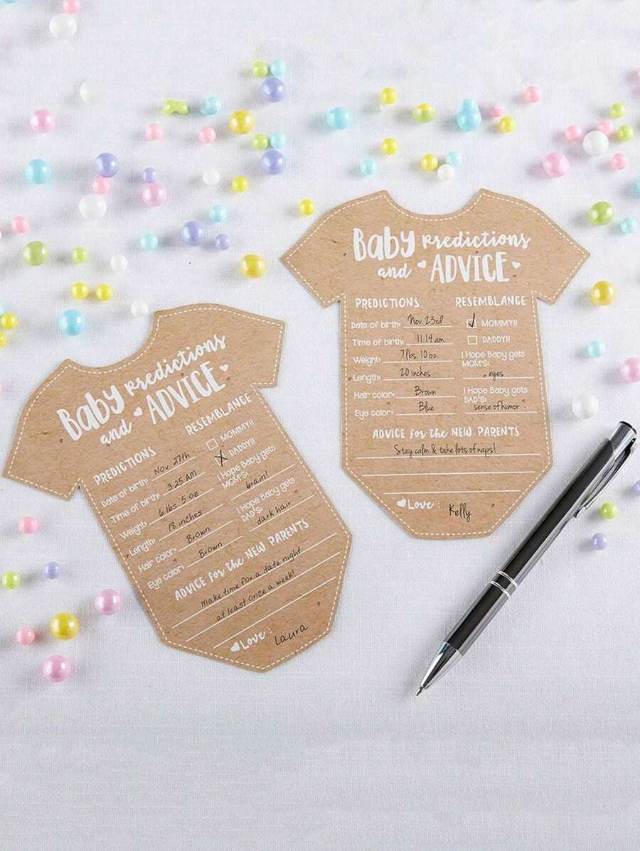 10/20/40pcs Baby Shower Party Cards, Gender Reveal Suggestions Blessing ...