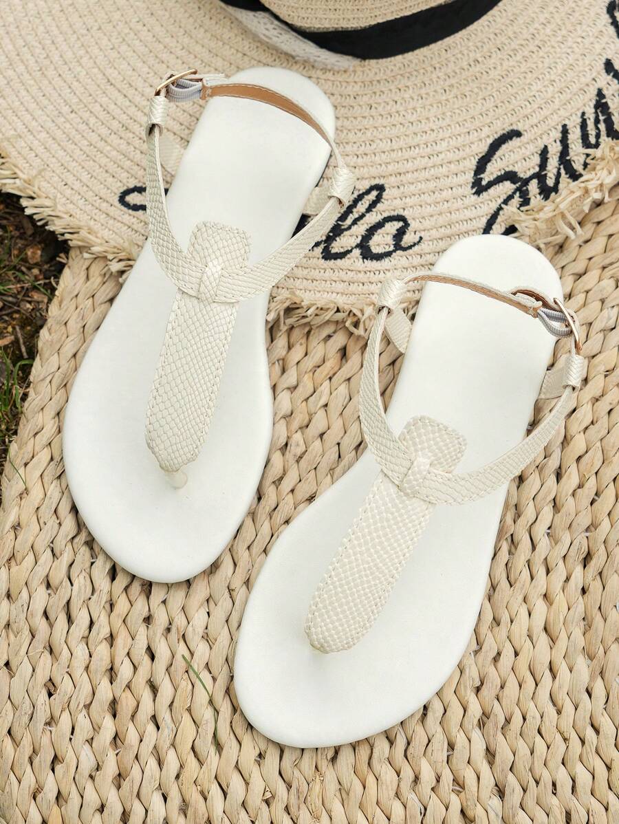 Sandales romaines plates pour femmes avec bride à boucle, sandales ...