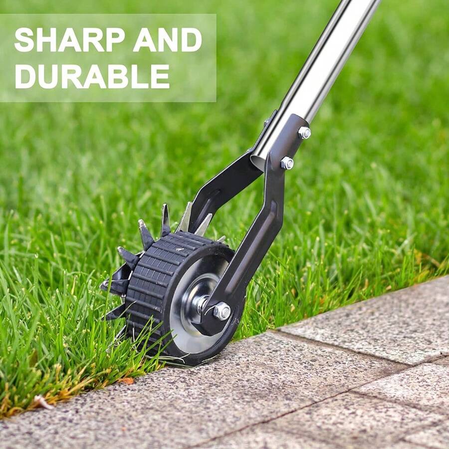 Wheel Rotary Edger, Manual Edger Lawn Tool, Sturdy 4-Section Stainless ... Wheel Rotary Edger, Manual Edger Lawn Tool, Sturdy 4-Section Stainless ...