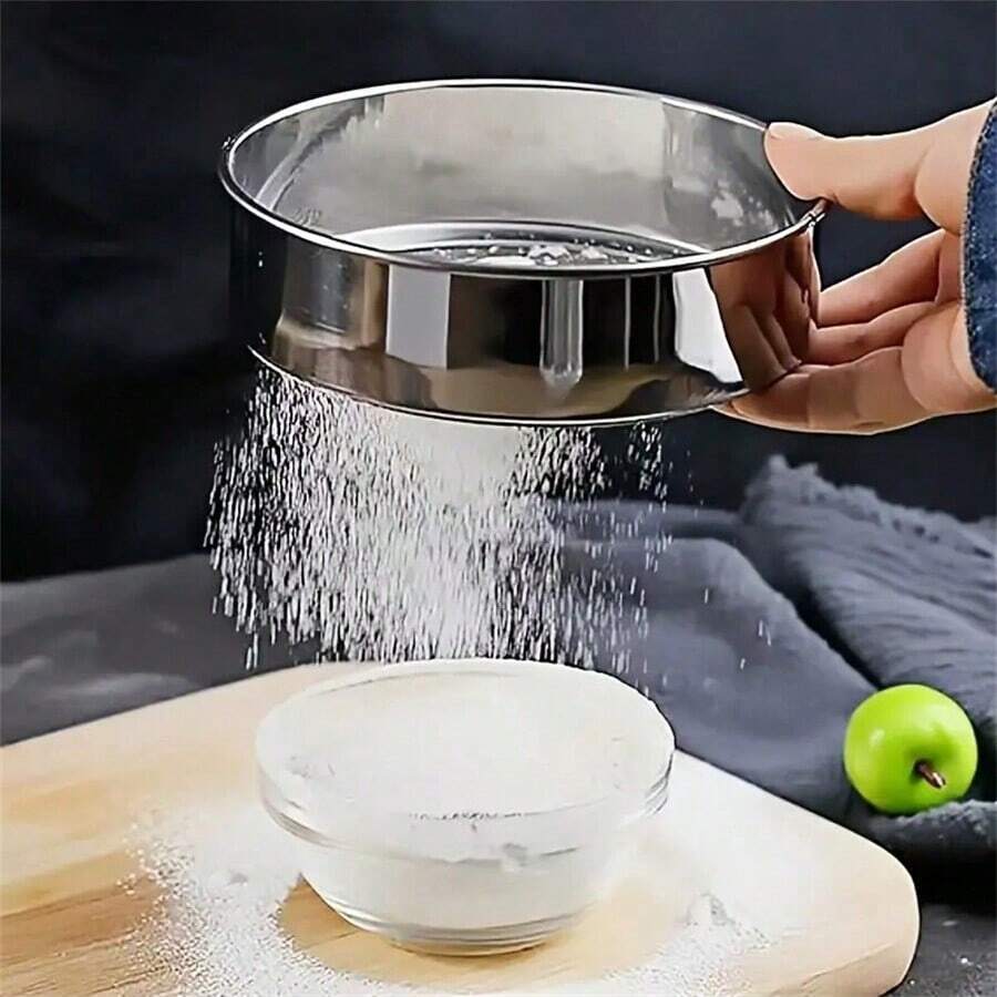 1pc, Stainless Steel Flour Sieve, Household Mesh Round Sifter ...