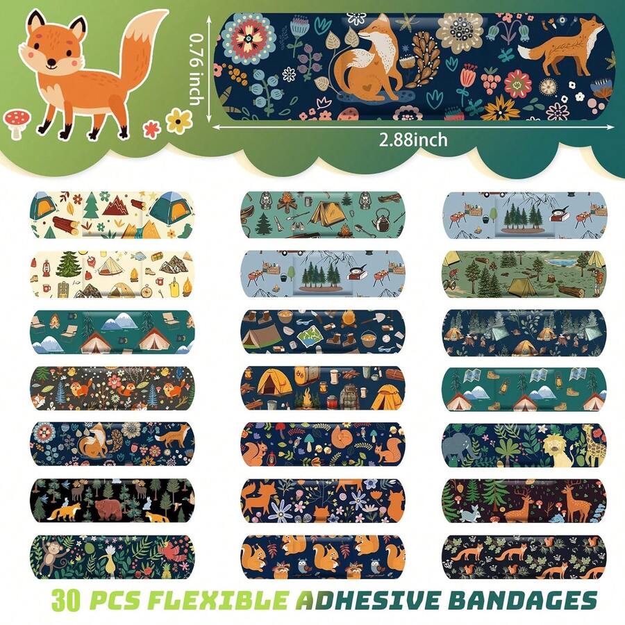 (1 Set/30pcs - Band Aids With Various Colorful Patterns) Bandaid,Multi ...