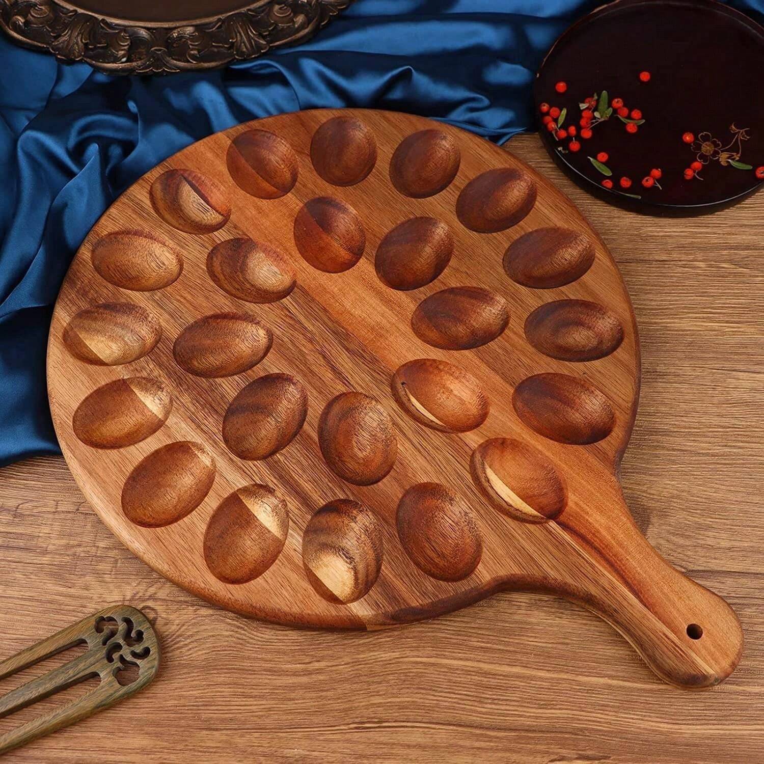 24Holes Deviled Egg Platter, Charcuterie Board Deviled Egg Tray ...