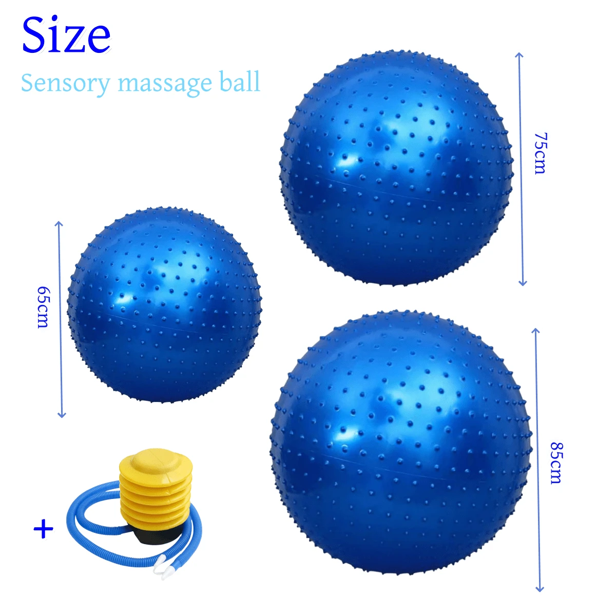 65-85cm Sensory Massage Ball, PVC Yoga Ball With Anti-Burst Granules ...