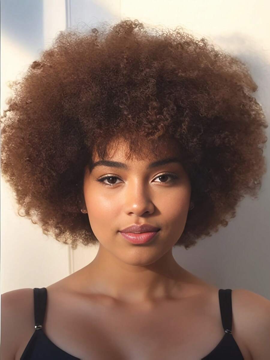 14 Inch Afro Wig 70s Curly Wigs For Black Women Glueless Afro Wigs ...