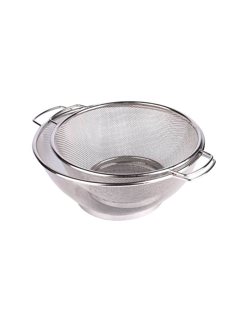 1pc Stainless Steel Double-Handled Mesh Strainer Basket For Vegetables ...