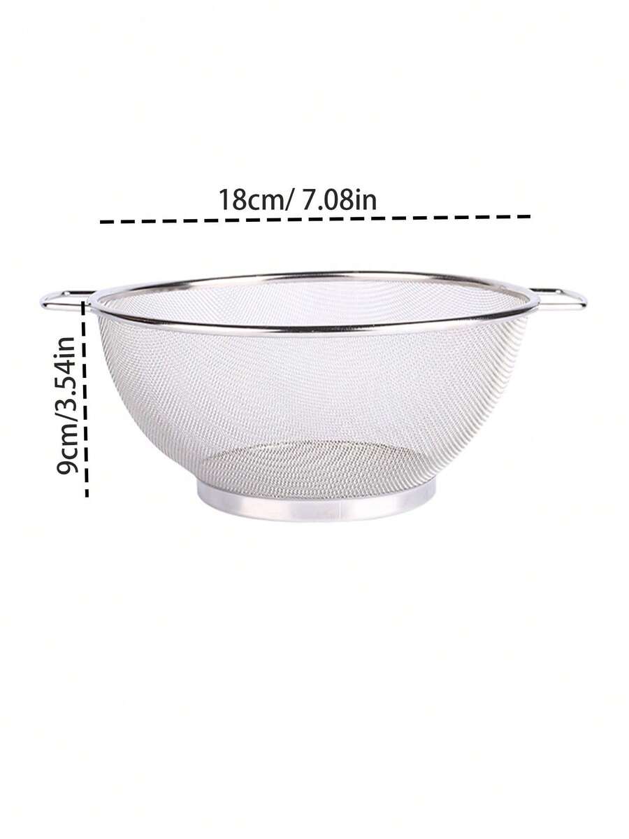 1pc Stainless Steel Double-Handled Mesh Strainer Basket For Vegetables ...