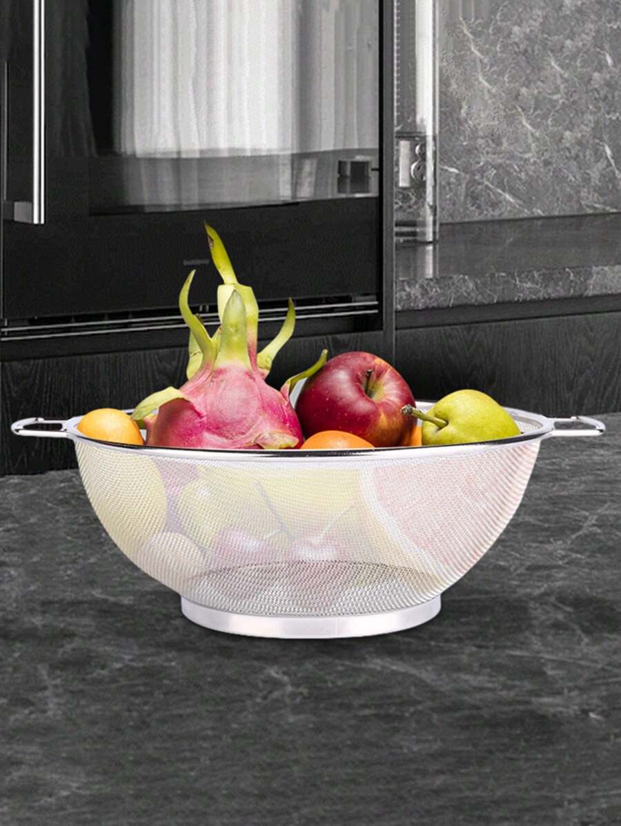 1pc Stainless Steel Double-Handled Mesh Strainer Basket For Vegetables ...