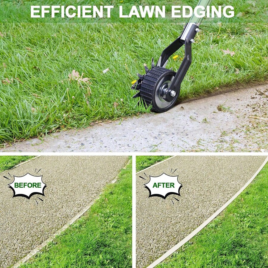 Wheel Rotary Edger, Manual Edger Lawn Tool, Sturdy 4-Section Stainless ... Wheel Rotary Edger, Manual Edger Lawn Tool, Sturdy 4-Section Stainless ...