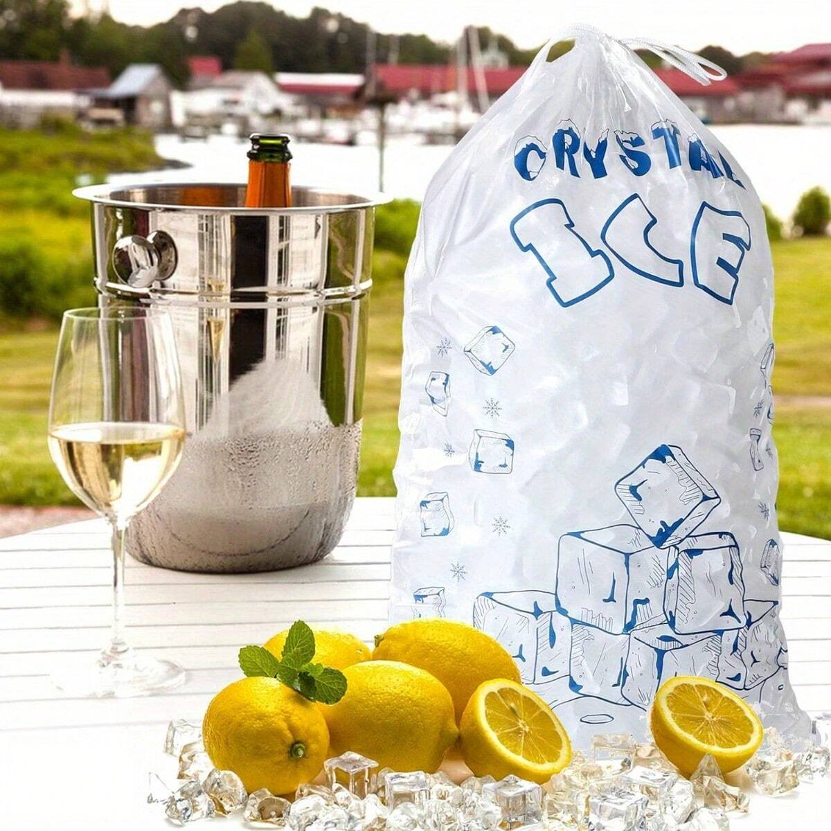 Value Pack 10pcs Ice Bags 8 Lb With Drawstring, Ice Bags For Ice ...