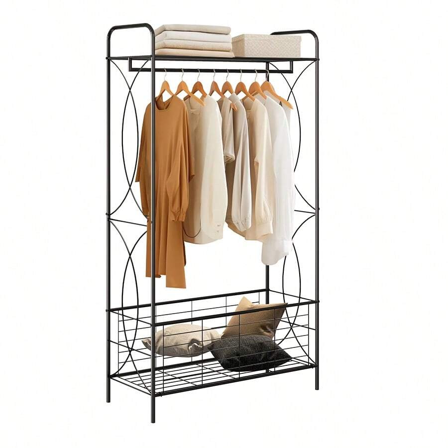 Freestanding Garment Rack, Open-Style Wardrobe, Hanging Rail With Metal ...