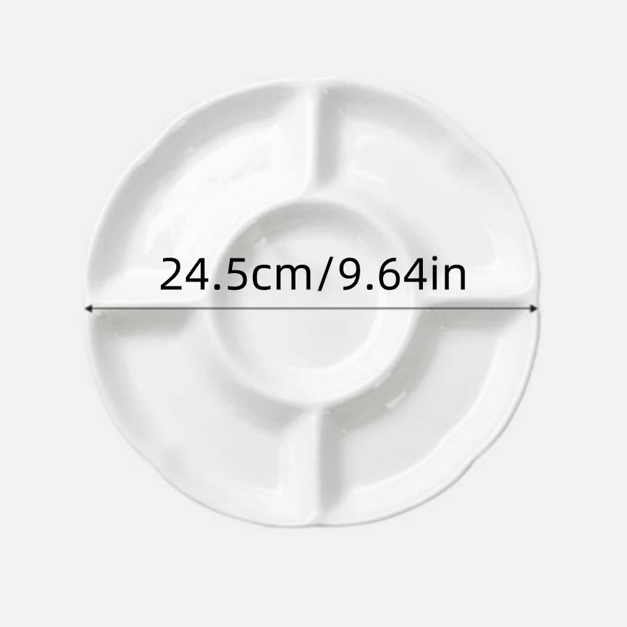 1pc Snacks & Fruits Tray, 5-Compartment Circle-Shaped Platter For ...