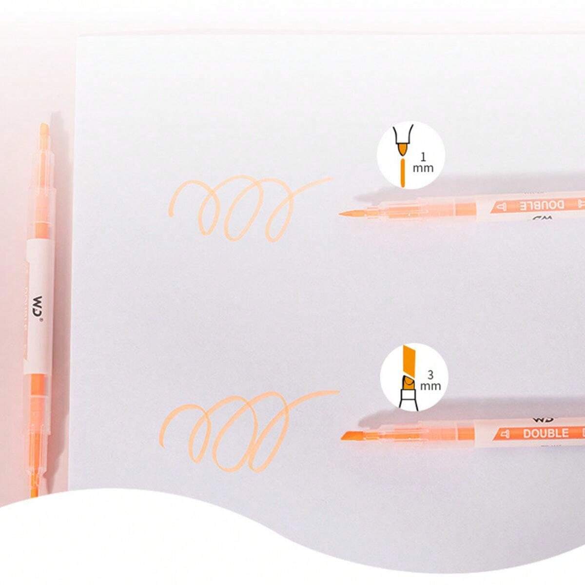 6 pièces Stylo fluorescent double-tête, marqueur fluorescent, marqueur ...